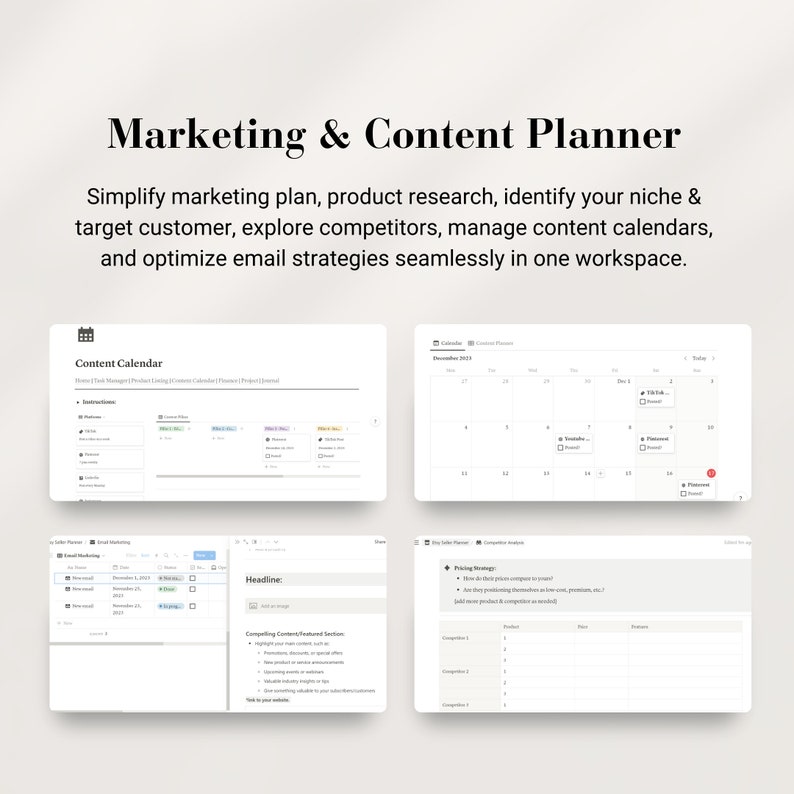 PLR Notion Business Template for Etsy Seller Planner Notion Digital ...