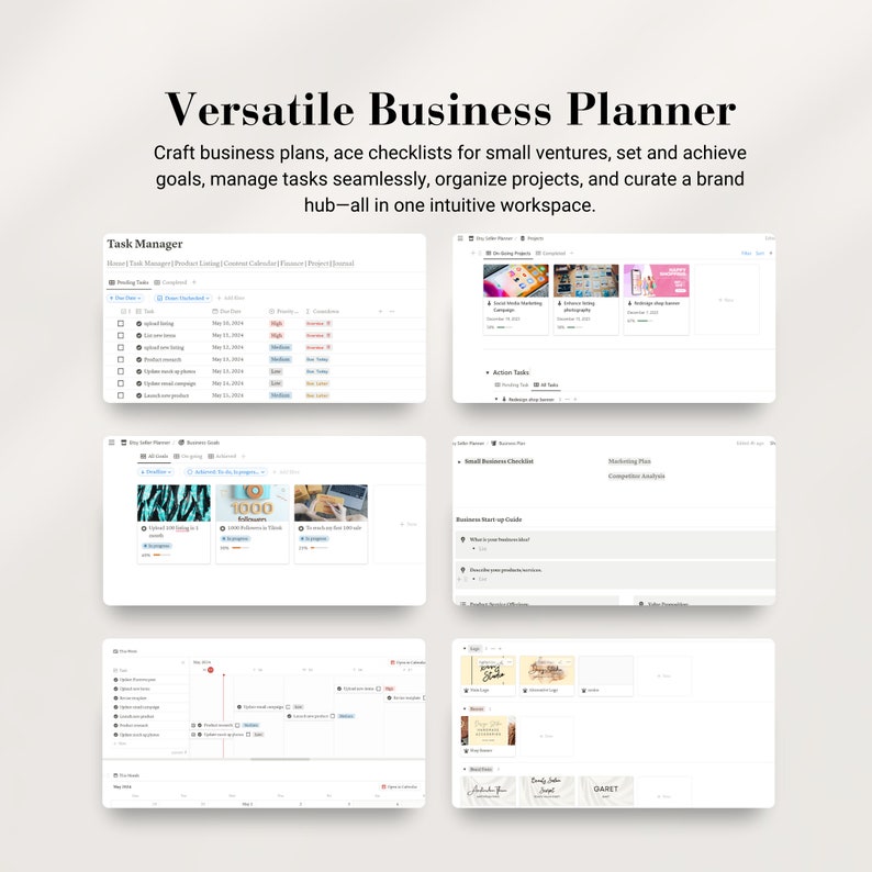 PLR Notion Business Template for Etsy Seller Planner Notion Digital ...
