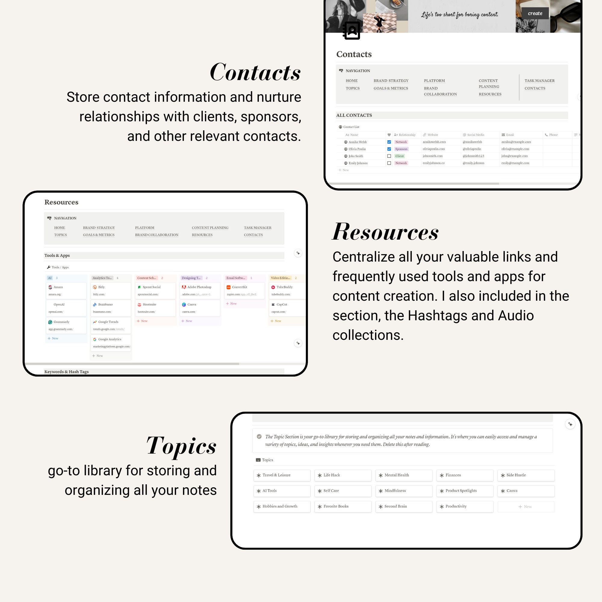 Notion Social Media Content Planner Template (digital Download) - Etsy