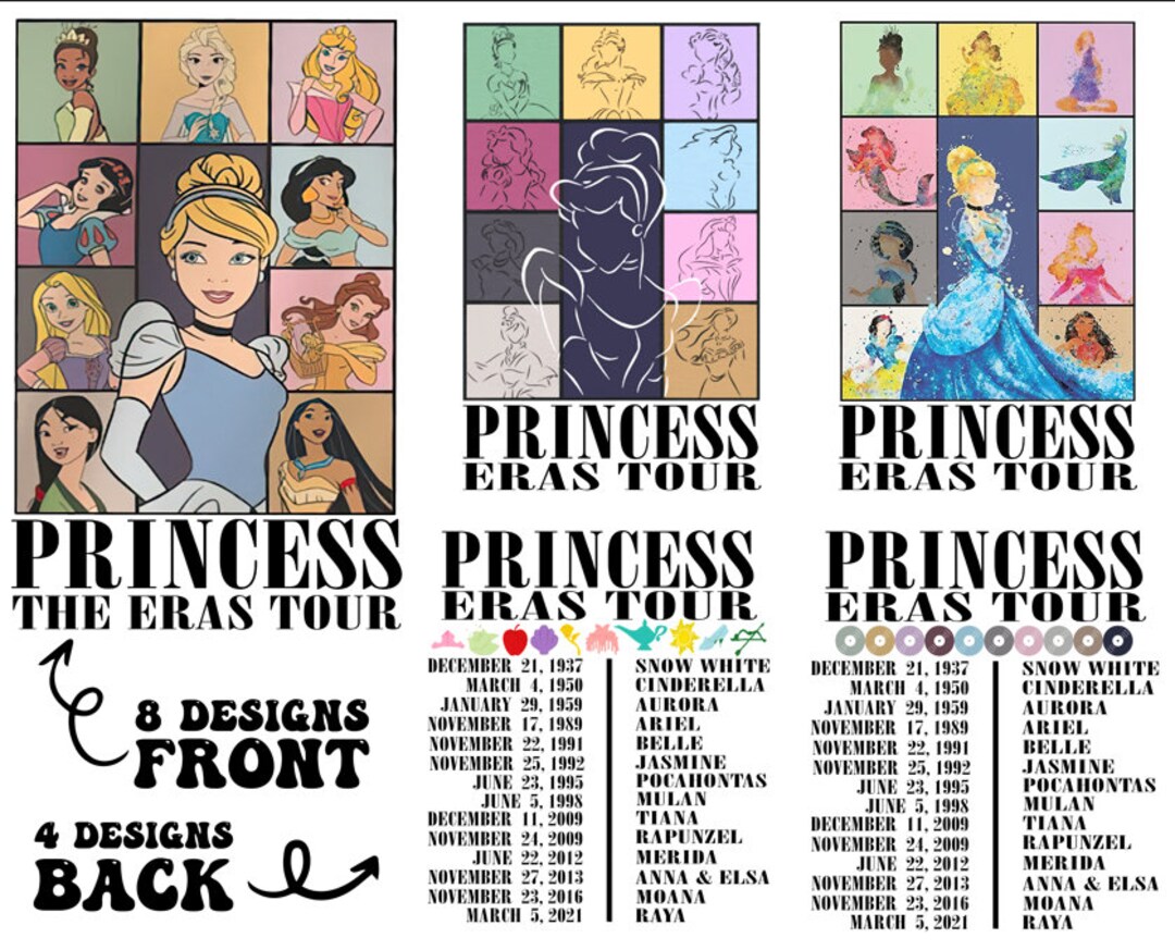 Princess Eras Tour Png Princess Tour-dated Png Two-sided - Etsy