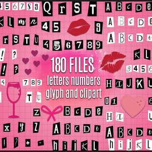 Burn Book Letters Numbers Clipart and Glyphs 180 PNG Files - Etsy