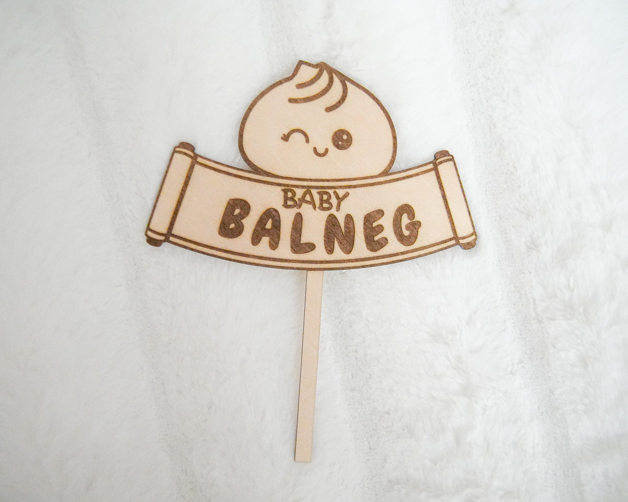 Cute Dumpling Cake Topper/ Wooden Simple Rustic Natural Decor / Bao ...