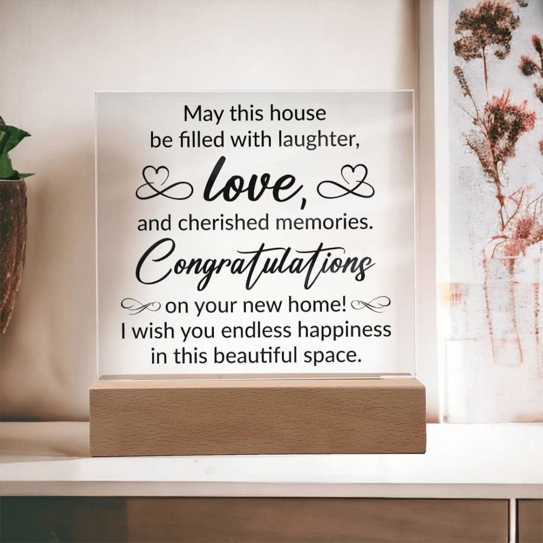 Congratulations on Your New Home Acrylic Square Plaque, Gift for ...