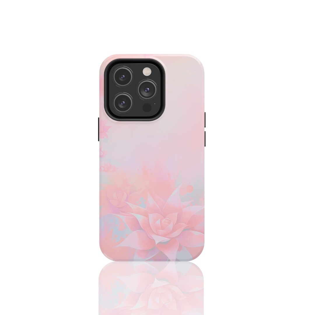 Pretty Pastel Pink Floral Case for iPhone 15, 14, 13, 12, 11, Pro, Max ...