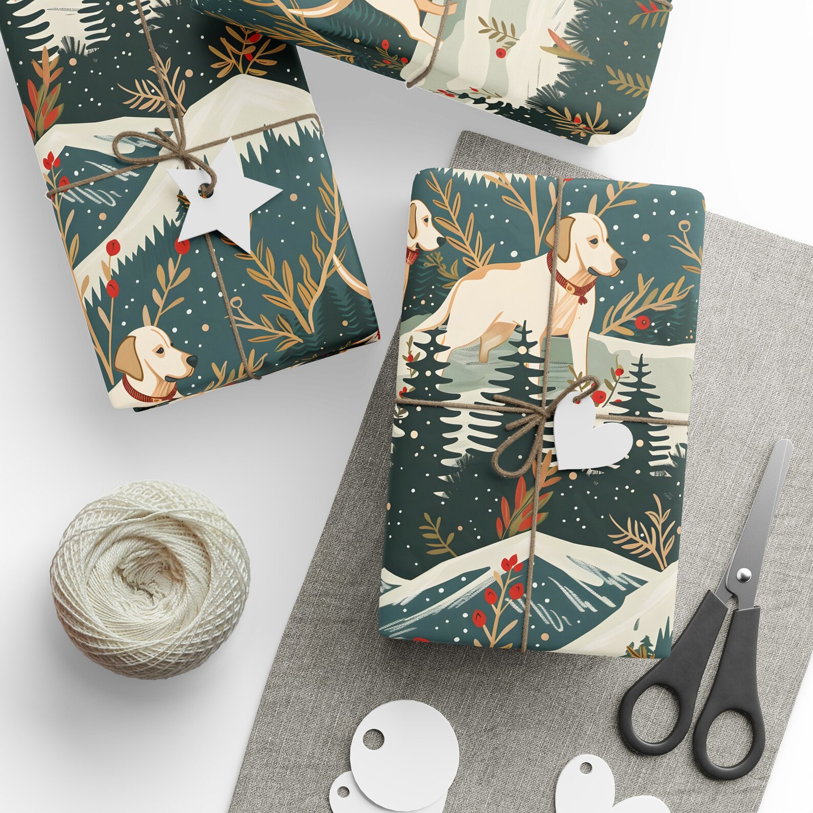 Labrador Wrapping Paper, Christmas Wrapping Paper, Dog Lover Gift ...