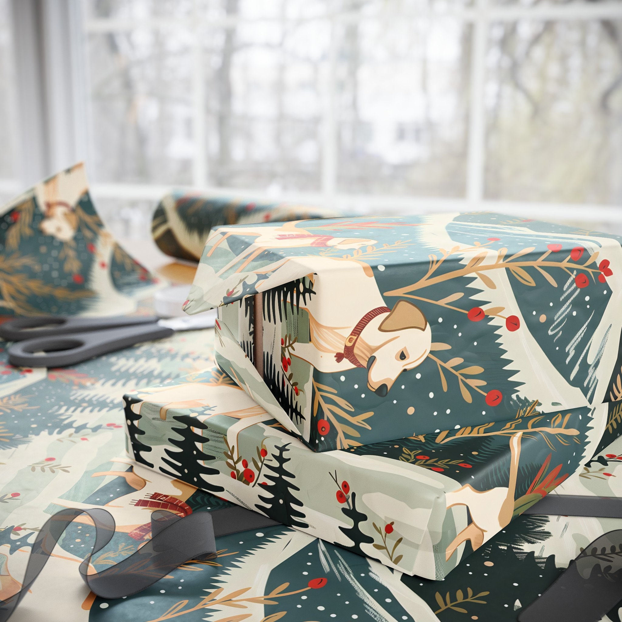 Labrador Wrapping Paper, Christmas Wrapping Paper, Dog Lover Gift ...