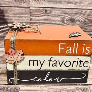 Fall Decorative Wood Book Stack, Fall Decor, Autumn Home Accent, Fall ...