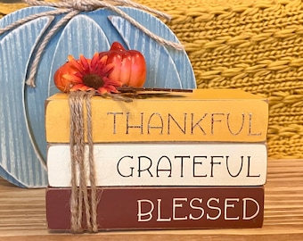 Fall Decorative Wood Book Stack, Fall Decor, Autumn Home Accent, Fall ...