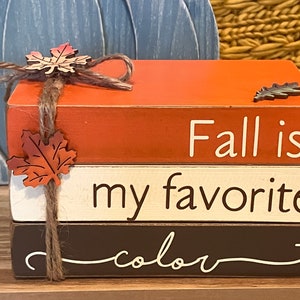 Fall Decorative Wood Book Stack: Autumn Tiered Tray Decor - Etsy