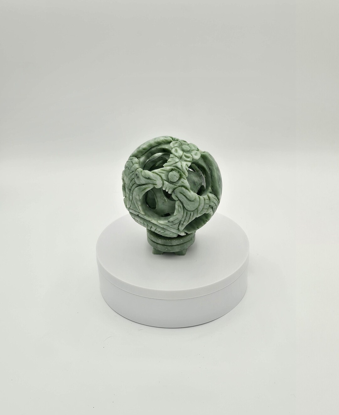 Ling Long Green Jade Sphere, Green Jade, 636 G - Etsy