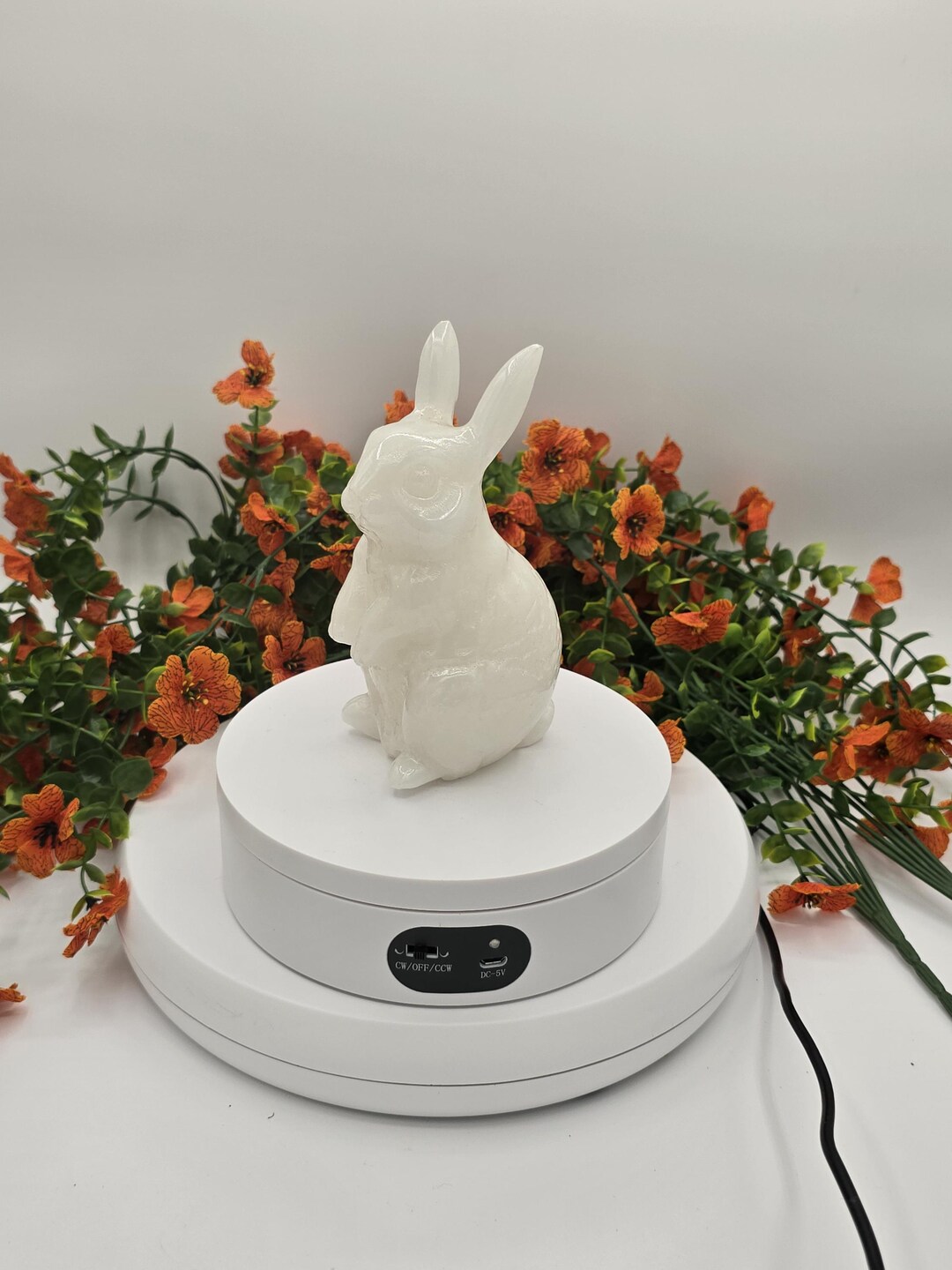 White Jade Bunny Carving, Handmade Crystal Rabbit Decor (818g) - Etsy