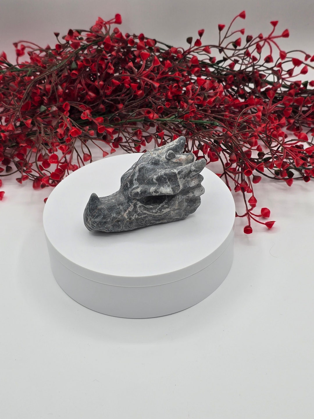 Pink Zebra Dragon Head Carving, Pink Zebra, Dragon Head, 304 G - Etsy