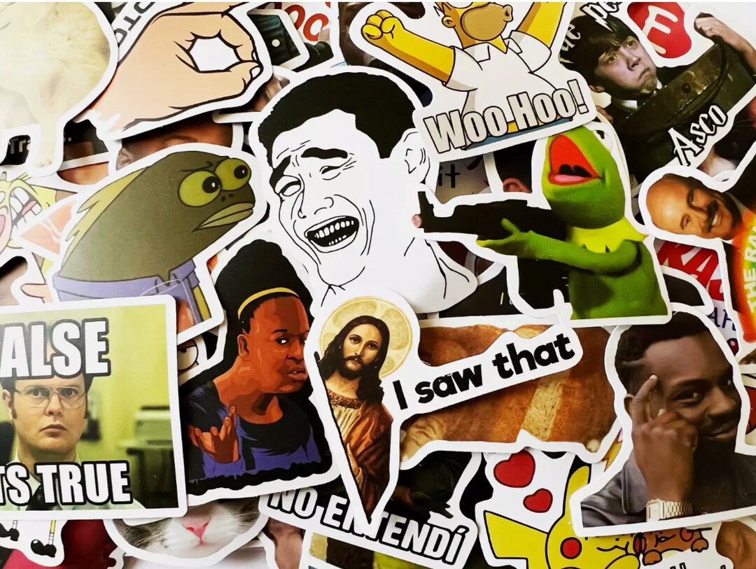 Throwback Memes and Funny References Sticker Pack, Stickers Prints ...