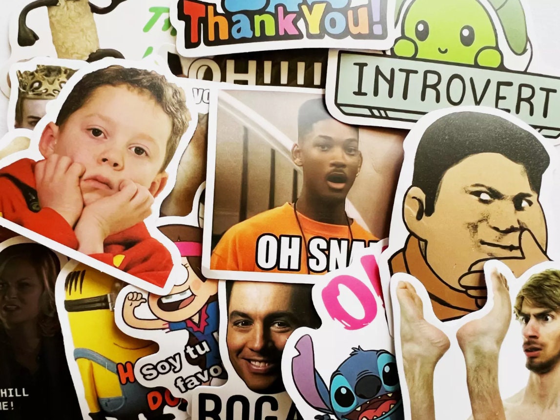 Throwback Memes and Funny References Sticker Pack, Stickers Prints ...