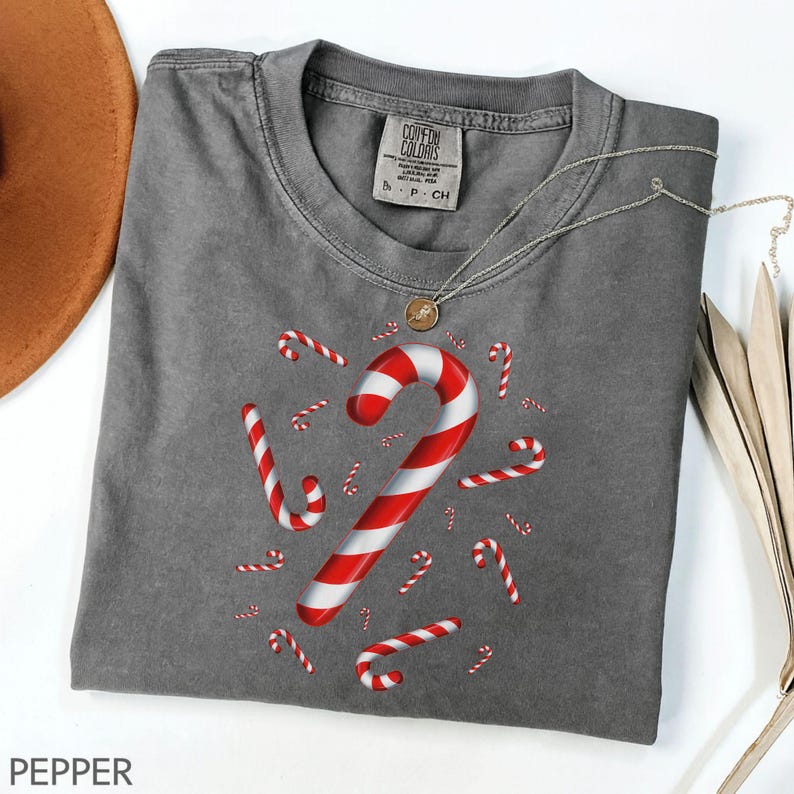 Candy Cane Shirt Christmas Candy Cane Tee Holiday Graphic T-shirt ...
