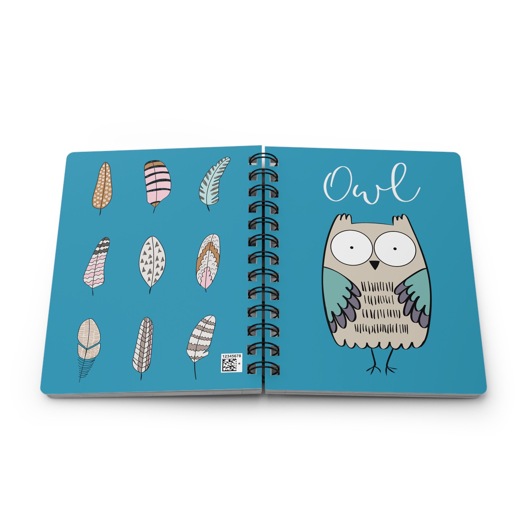 Adorable Owl Spiral Bound Journal Laminated Cover, Notebooks ...