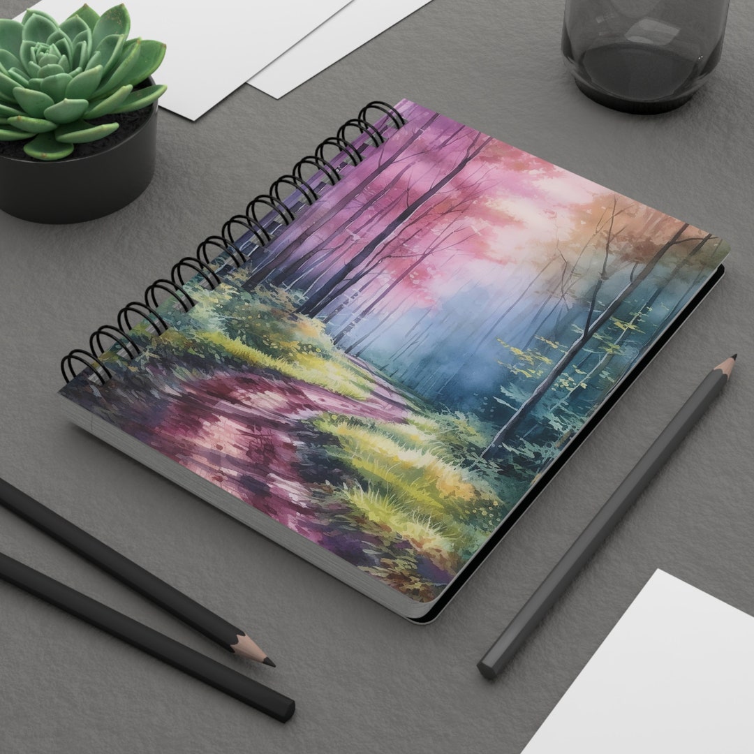 Colorful Forest Spiral Bound Journal Laminated Cover, Notebooks, Spiral ...