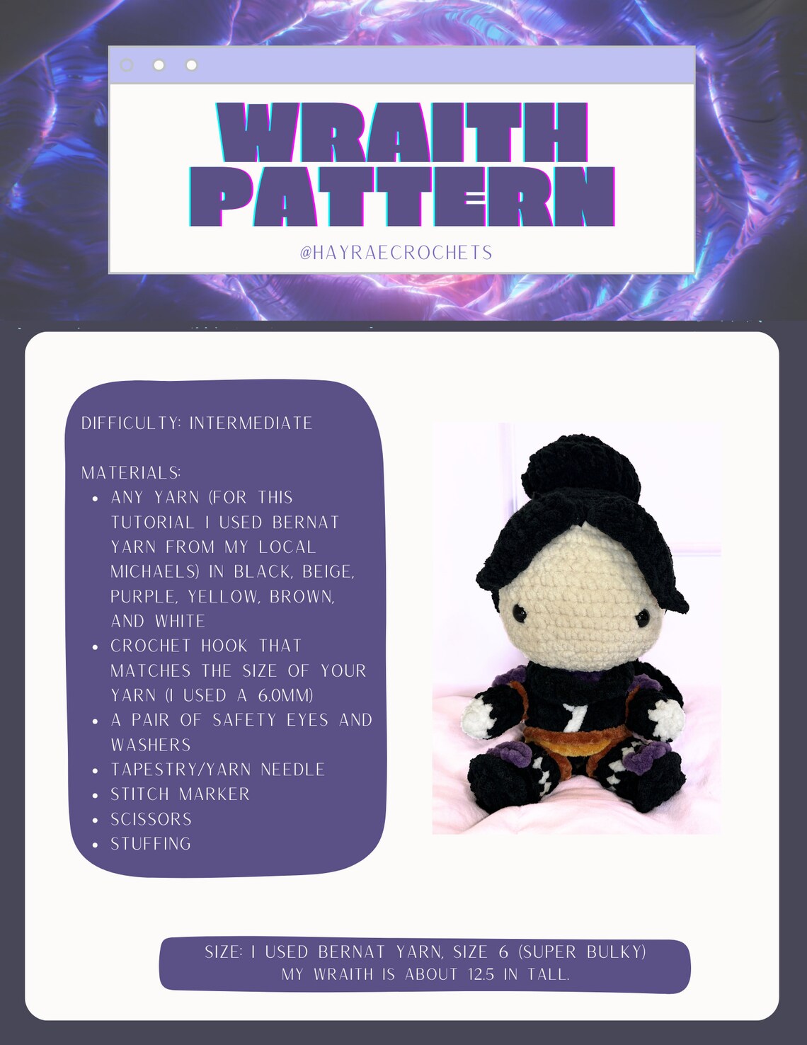 Apex Wraith Inspired Amigurumi Pattern From Apex Legends - Etsy Canada