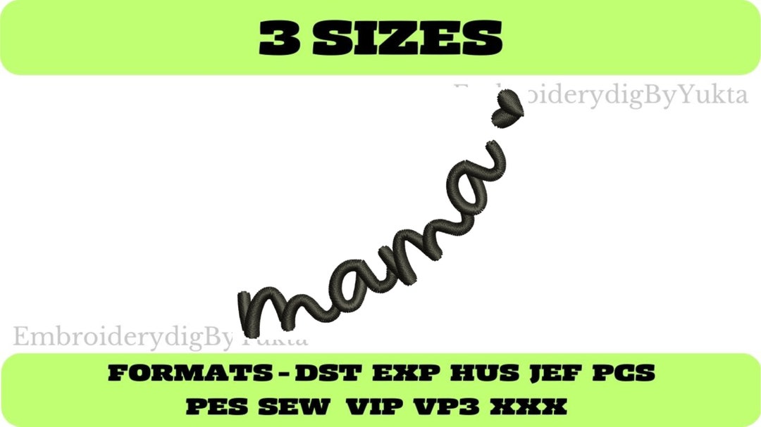 Mama Embroidery Design | Mama Dst File | Mama Jef File | Mama Pes File ...