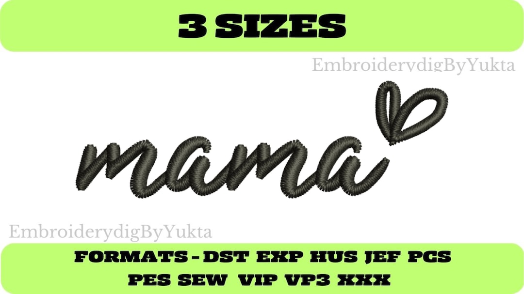 Mama Embroidery Design | Mama Dst File | Mama Jef File | Mama Pes File ...