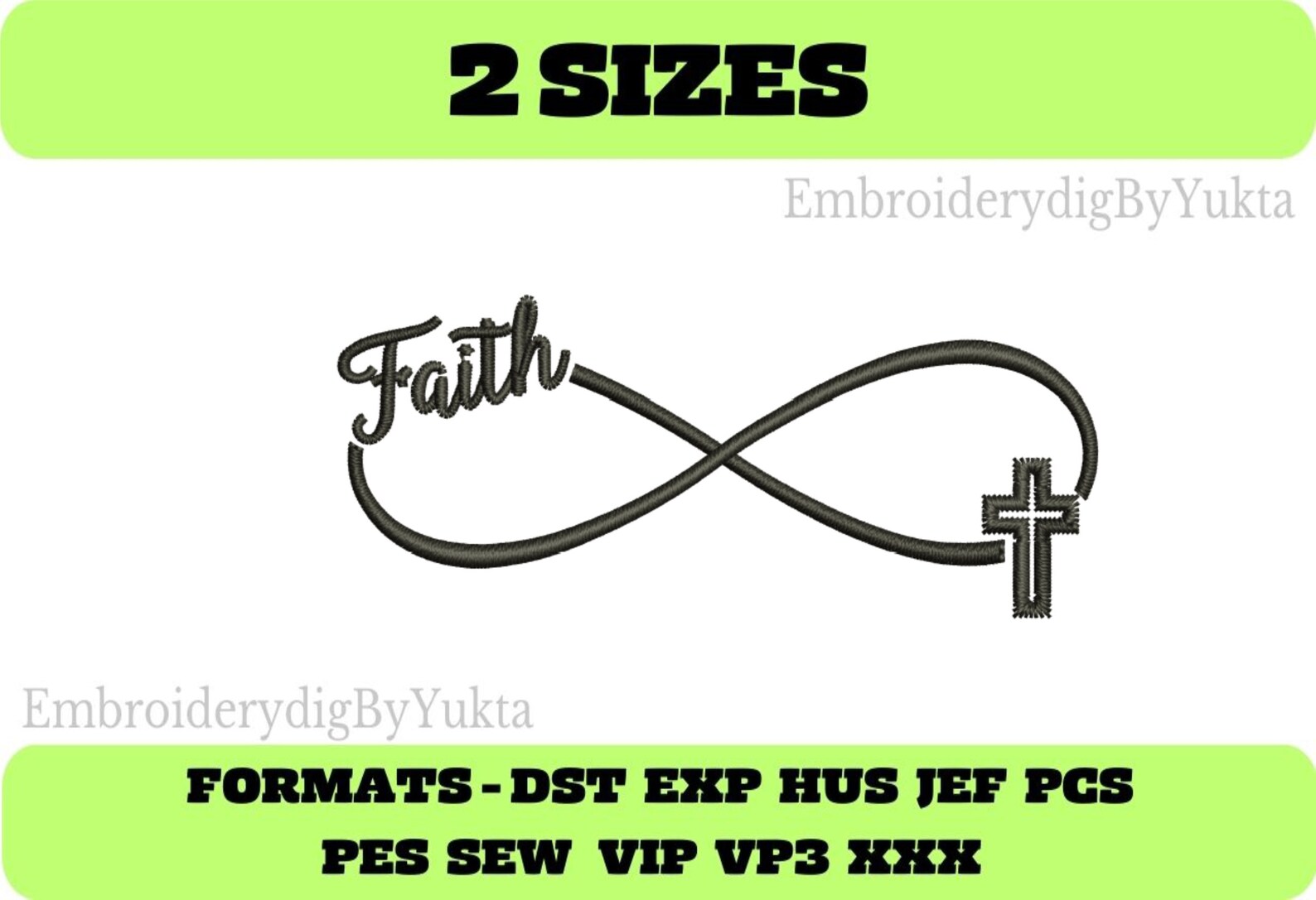 Faith Infinity Symbol Embroidery Design, Faith Infinity Symbol Pes File ...
