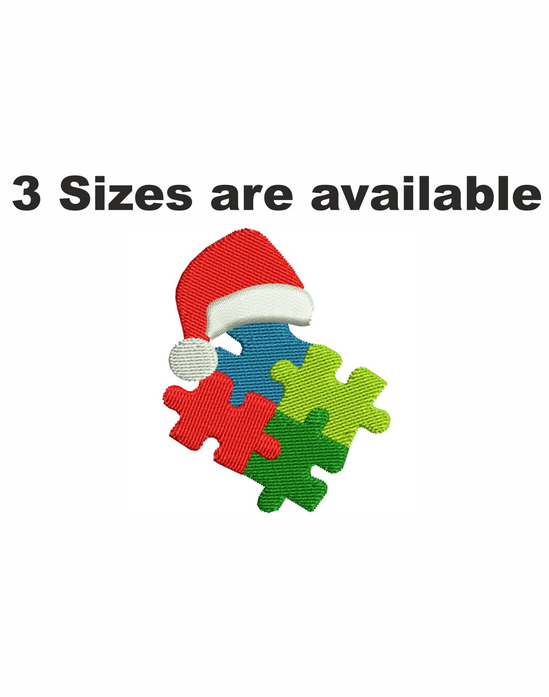 Autism Hat Santa Embroidery Design | Autism Hat Santa Dst File | Jef ...