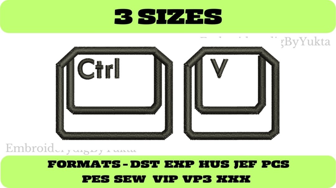 Ctrl V Embroidery Design | Ctrl V Dst File | Boo Jef File | Ctrl V Pes ...