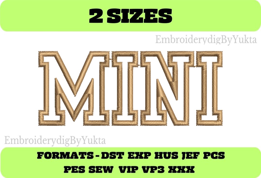 Mini Outline Embroidery Design | Mini Outline Dst File | Mini Outline ...
