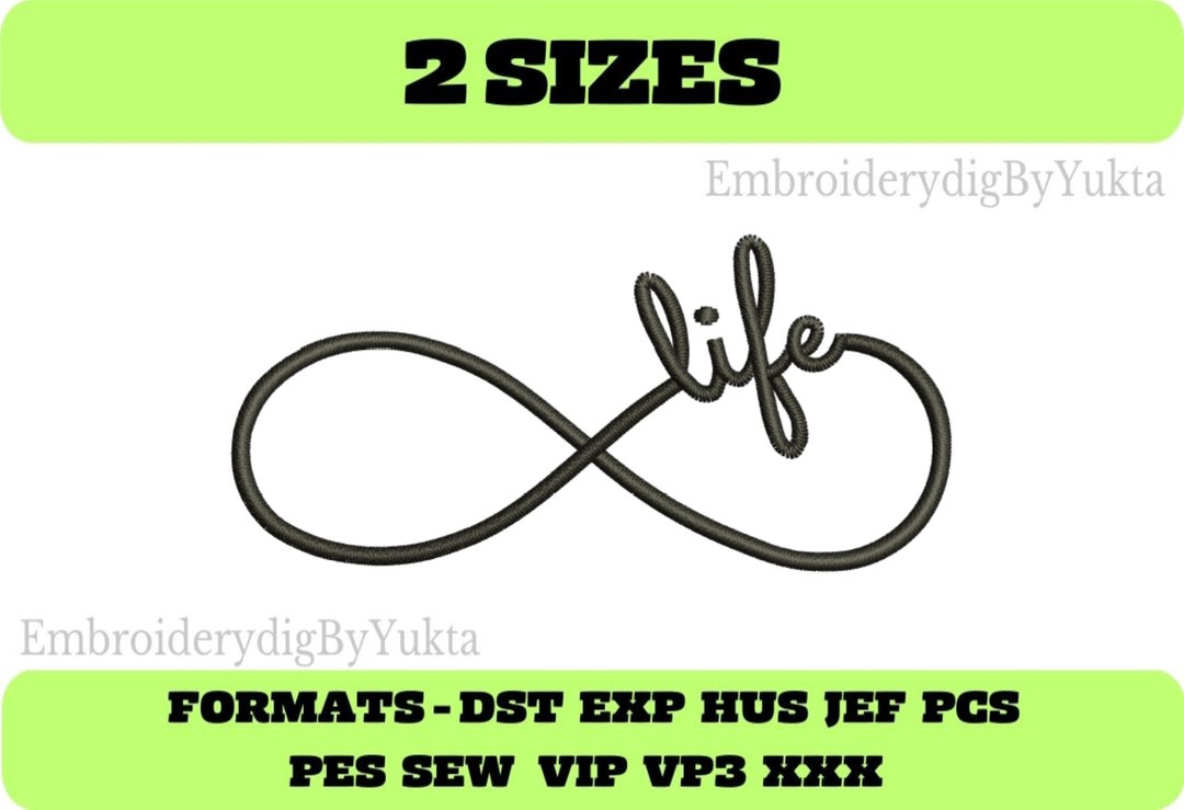 Life Infinity Embroidery Design, Life Infinity Pes File, Life Infinity ...