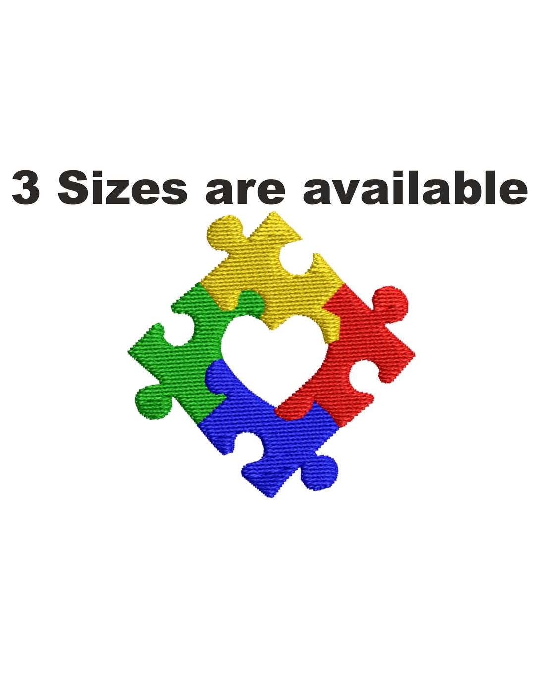 Autism With Heart Embroidery Design | Autism With Heart Dst File | Jef ...