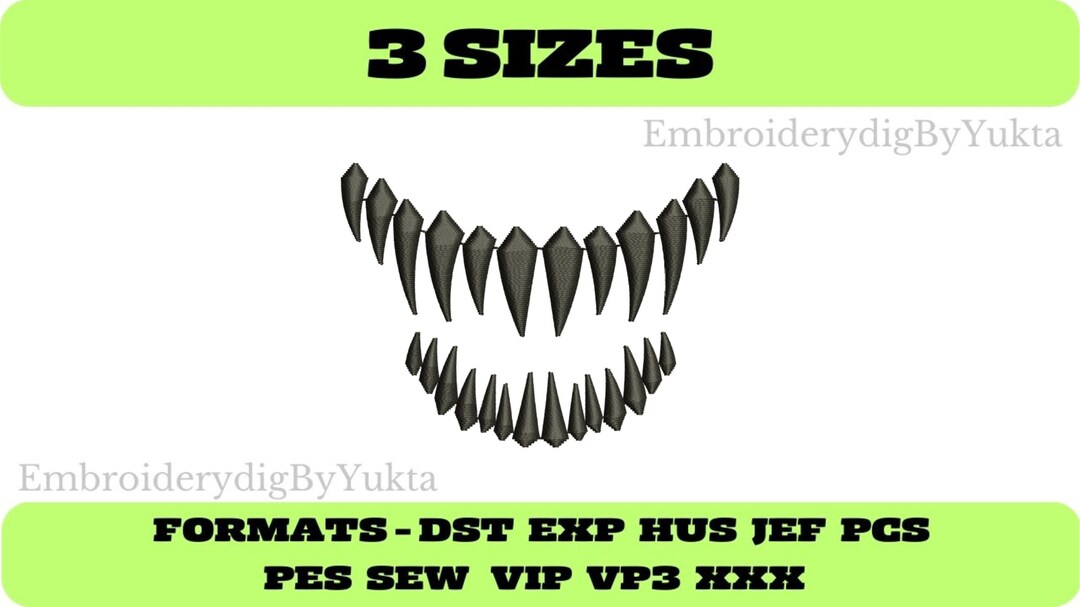 Venom Mouth Embroidery Design | Venom Mouth Dst File | Venom Mouth Jef ...