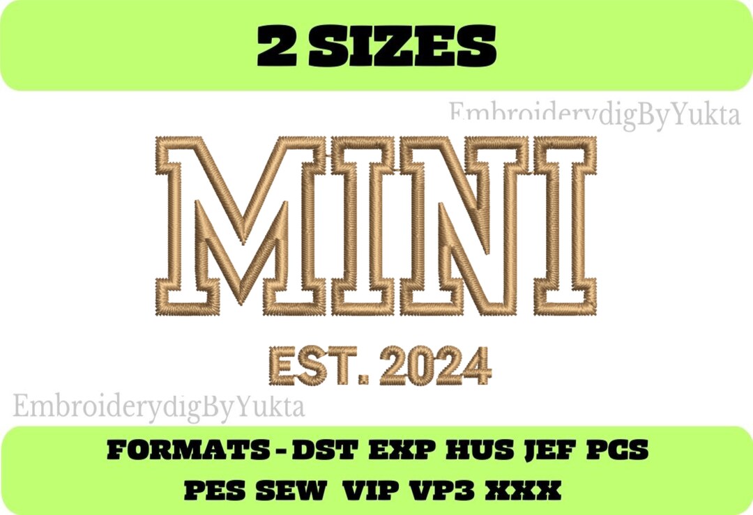 Mini Outline Embroidery Design | Mini Outline Dst File | Mini Outline ...