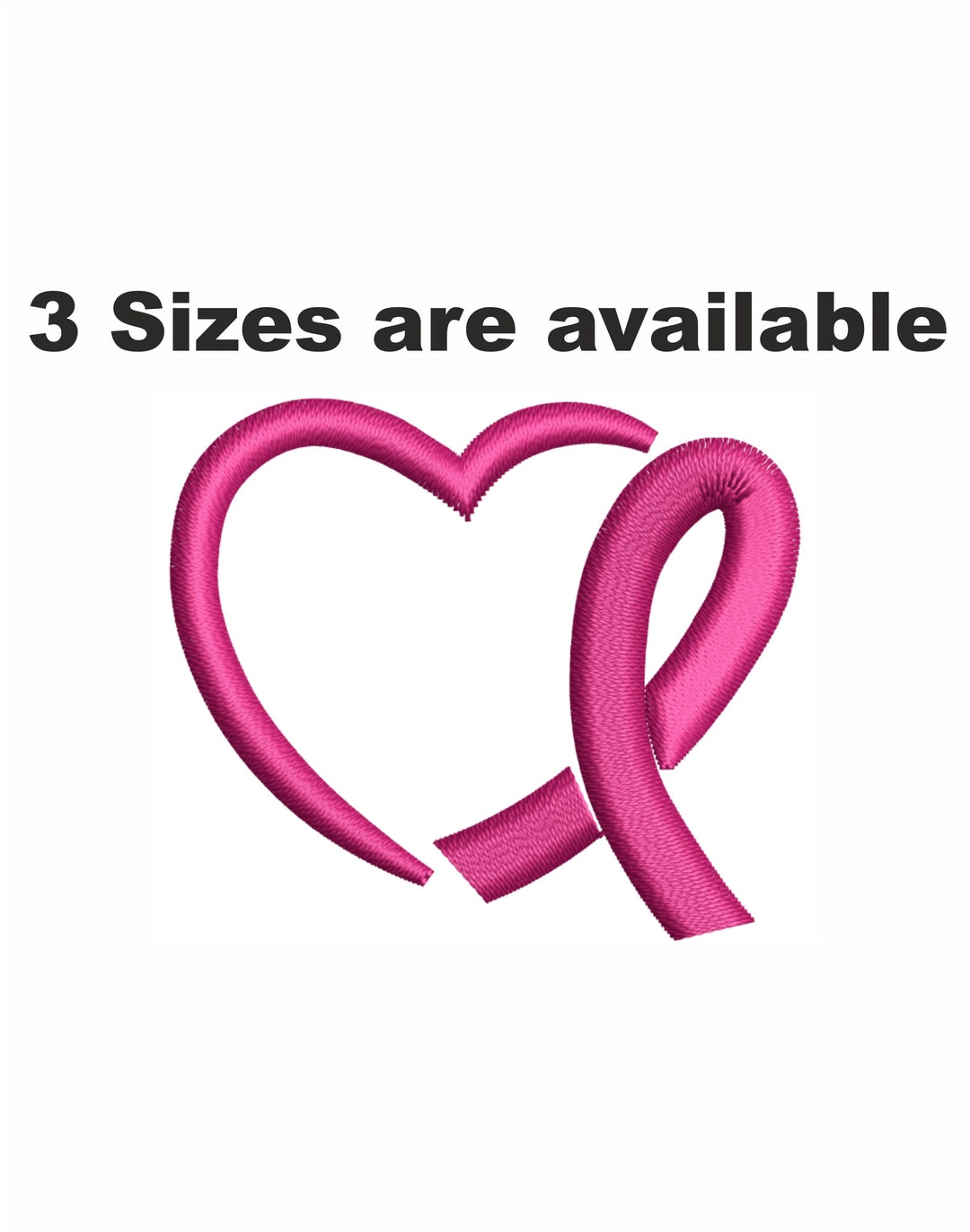 Cancer Awareness Heart & Ribbon Embroidery Design | Dst File | Jef File ...