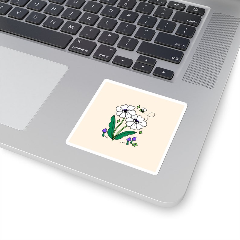 Trippy Flowers Sticker, Simple Flower Design Sticker for Laptops ...