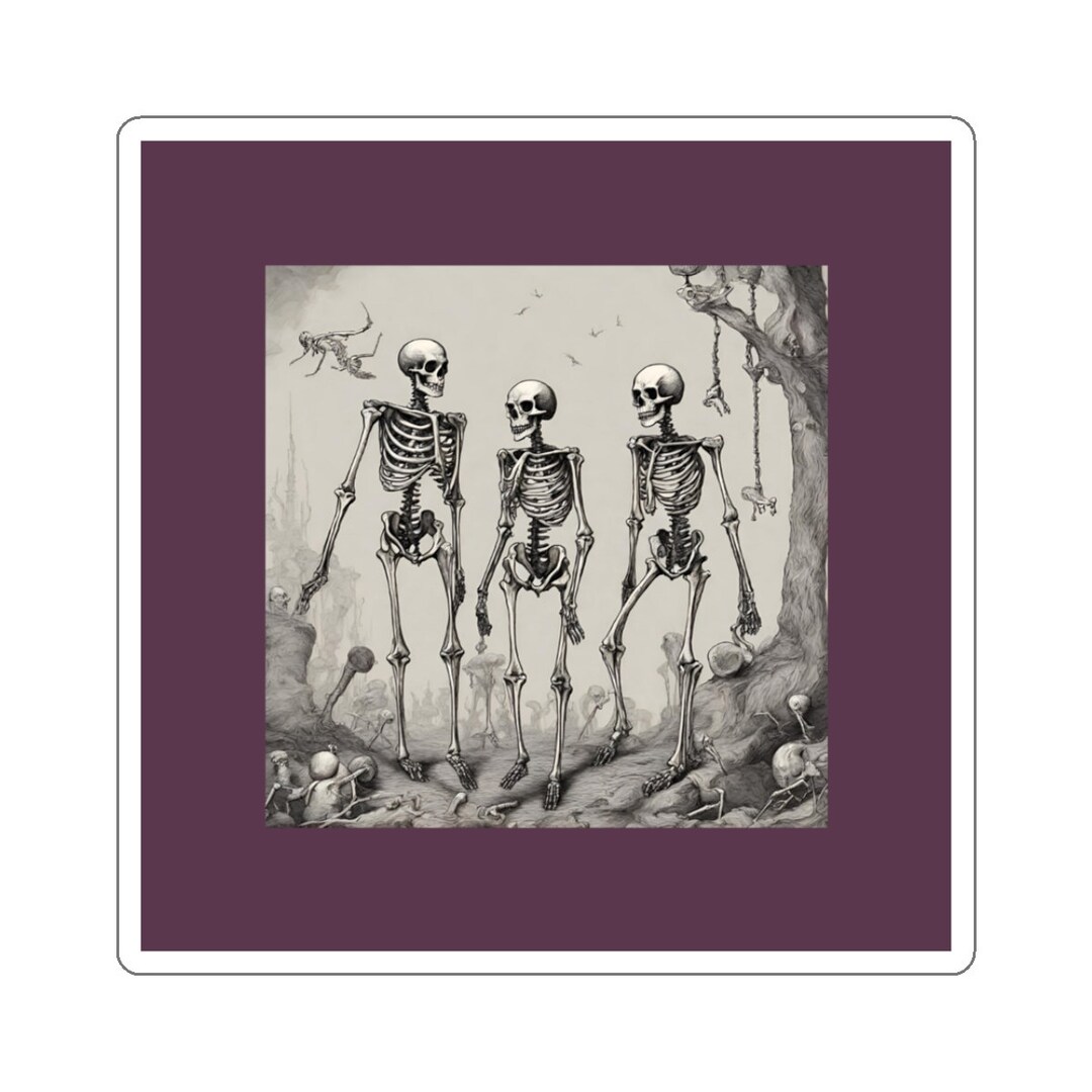 Skeletons Hanging Out Sticker - Etsy