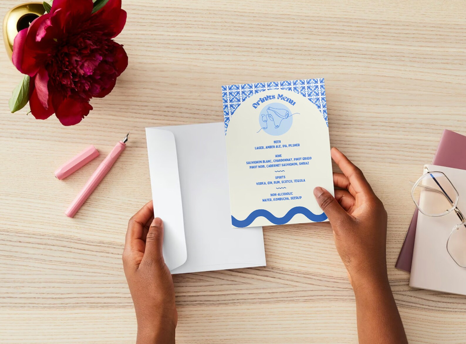 Italian Wedding Menu Template | Santorini Italy Dinner Drinks Menu ...