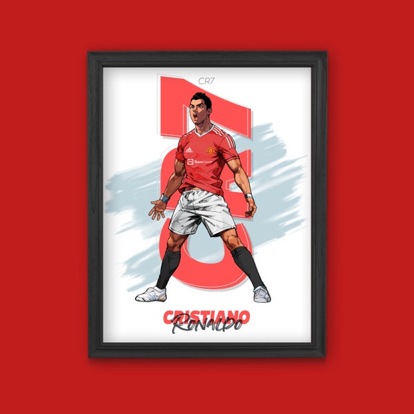 Cristiano Ronaldo Poster Manchester United - Etsy