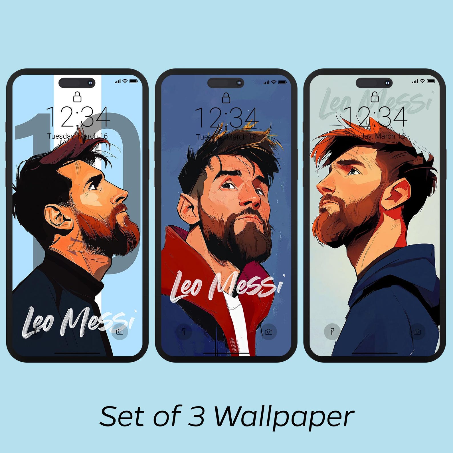 Wallpaper Phone Messi Argentina & Barcelona, Football Art, Iconic ...