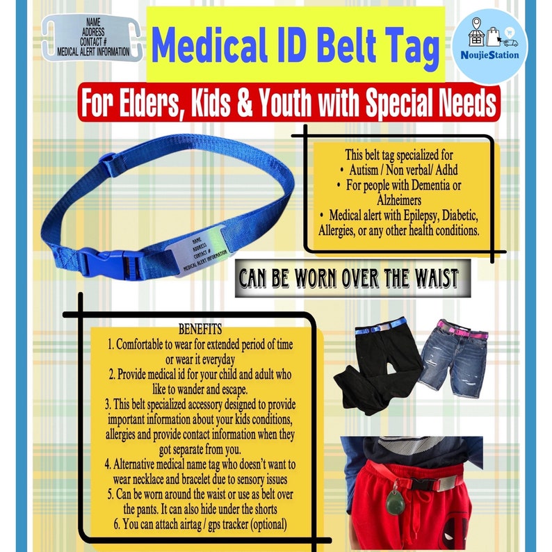 Autism Name Tag Belt - Etsy