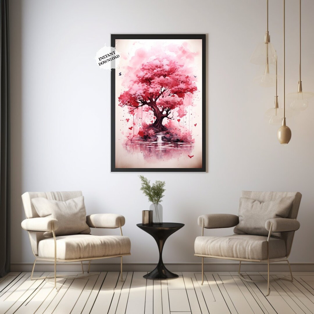 Sakura Tree, Digital Print, Instant Download, AI Powered, Giclee, Wall ...