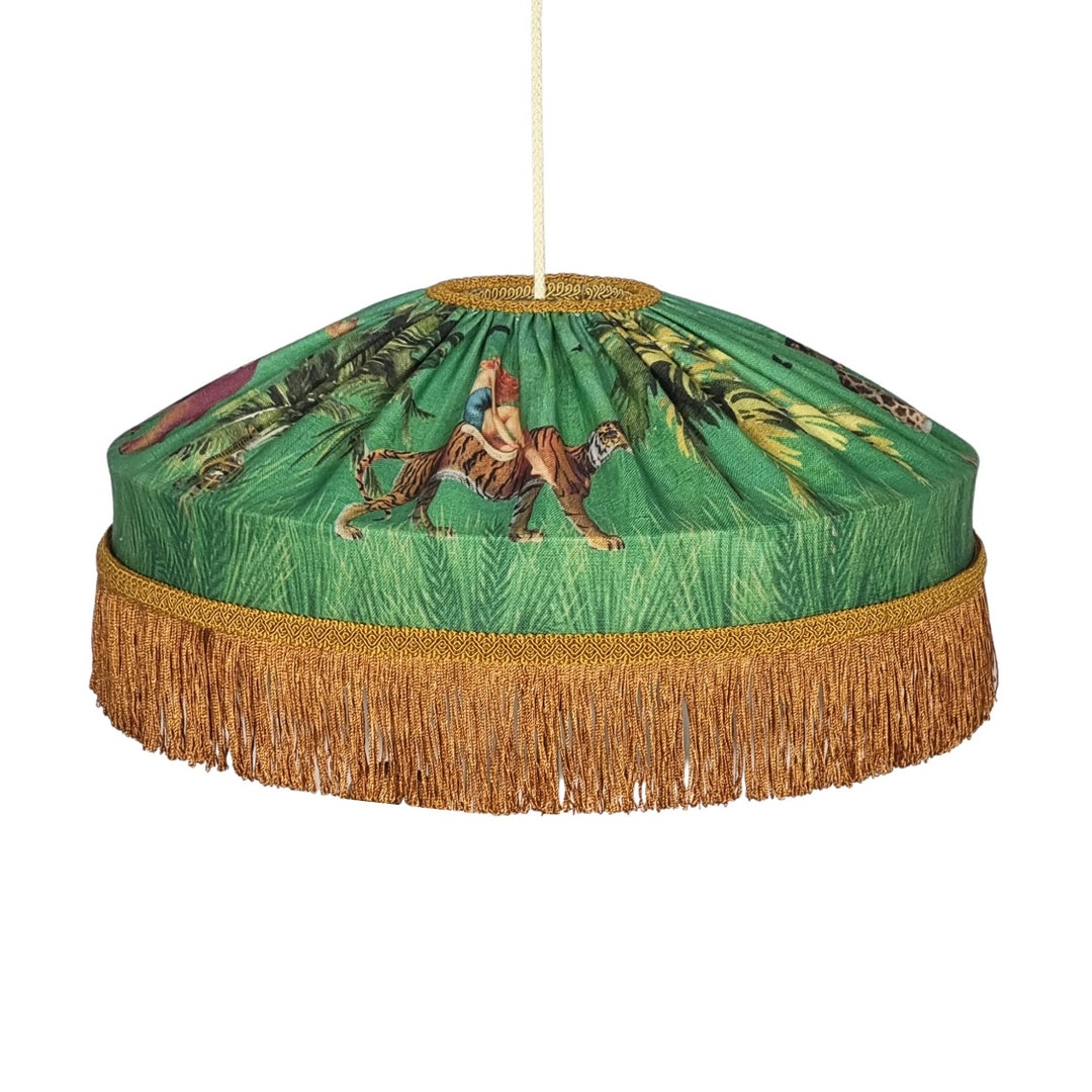 Jungle Lamp Shades, Fringed Lamp Shades, Jungle Decore, Vintage Girl ...