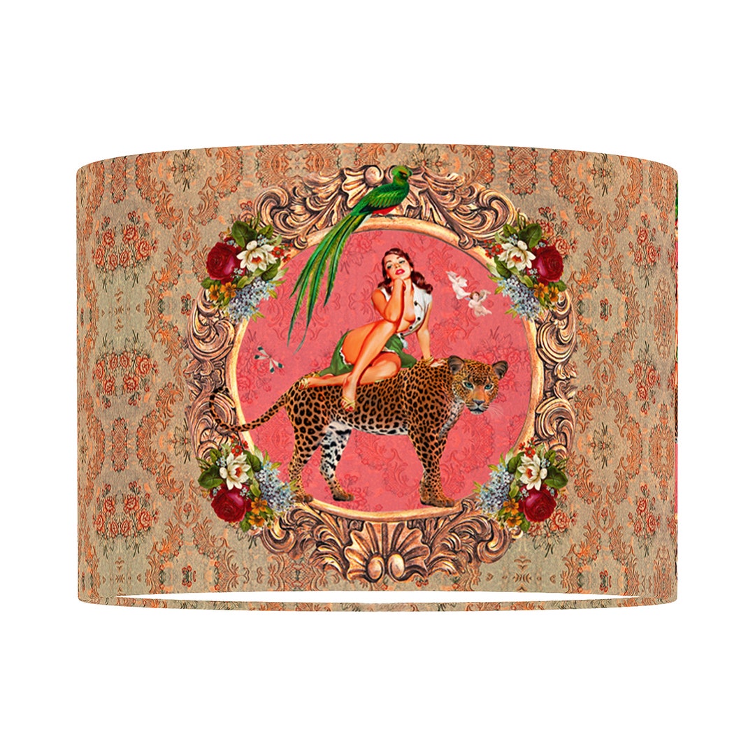 Retro Small Lampshade, Whimsical Lamp Shade Cheetah Decor, Velvet ...