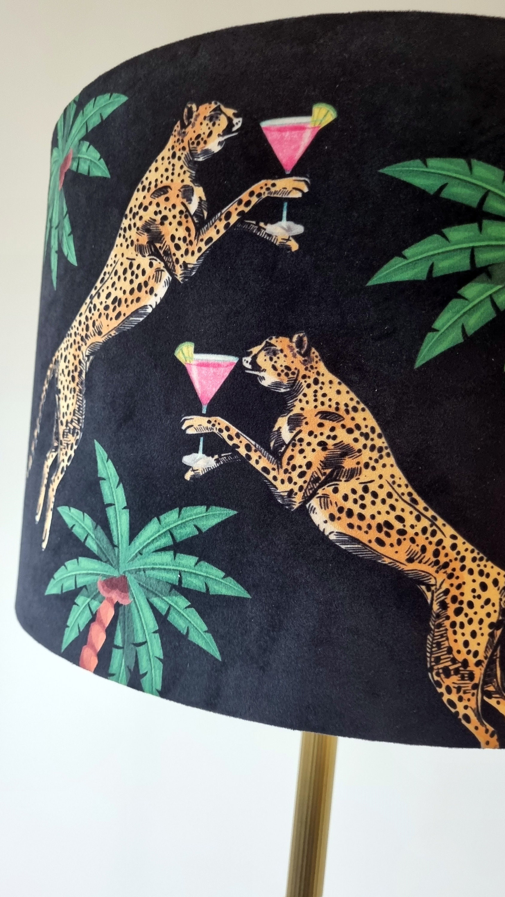 Cocktail Leopard Lampshade, Cheetah Decor, Jungle Lampshade, Leopard ...