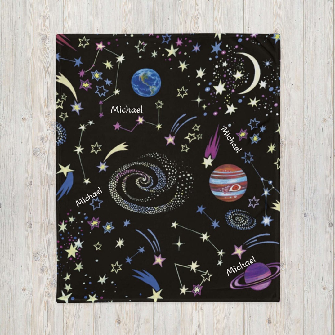 Personalized Outer Space Throw Blanket: Stars & Planets Kids Gift - Etsy