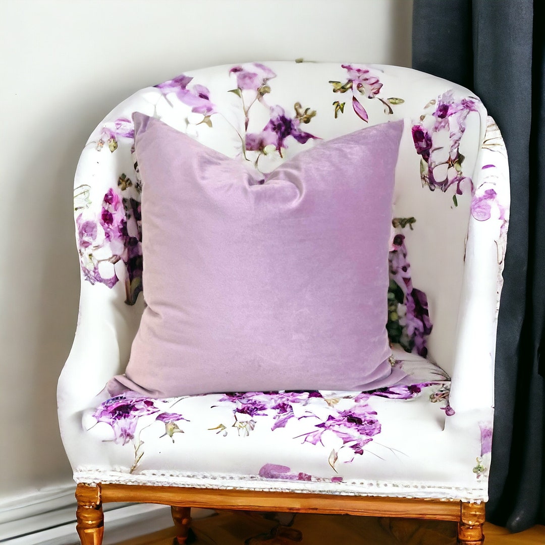 Lilac Velvet Pillow Cover, Handmade Throw Pillows, Decorative Pillows ...