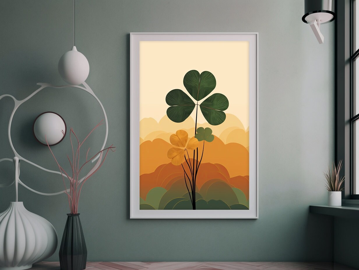 Shamrock Wall Art, Digital Download, Shamrock Print, Boho St. Patricks ...