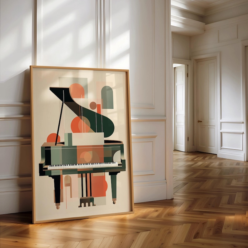 Piano Wall Art, Digital Download, Minimalist Music Print, Music Room ...