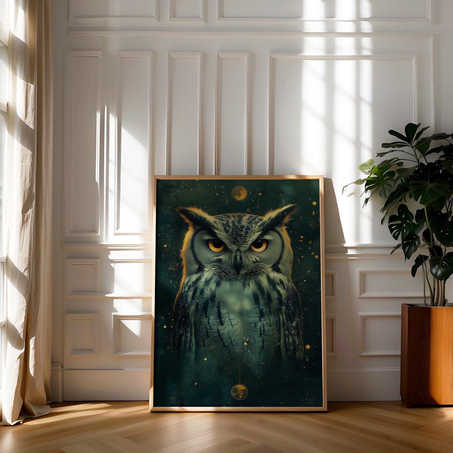 Owl Wall Art, Modern Home Decor, Retro Printable Animal Poster, Sacred ...