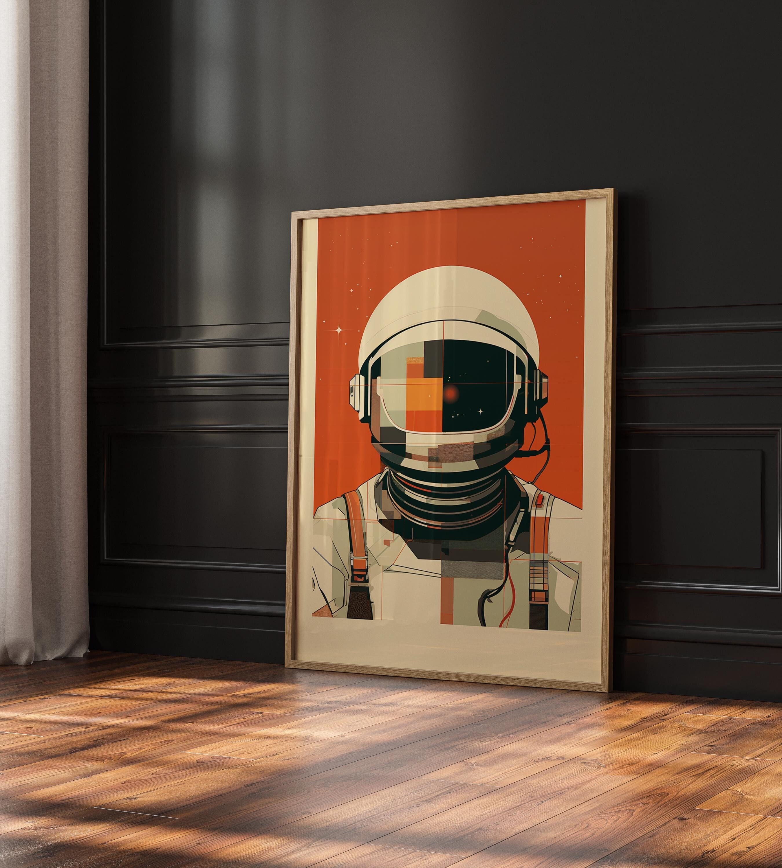 Retro Astronaut Wall Art, Digital Download, Astronaut Print, Boho Art ...