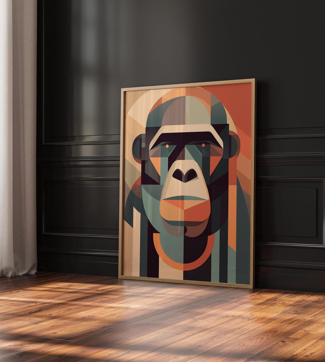 Gorilla Wall Art, Downloadable Print, Abstract Painting, Bauhaus Poster ...